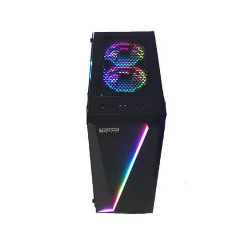 Techno Zone C4 Gaming RGB Computer Case With 5 RGB Fans With Power ...